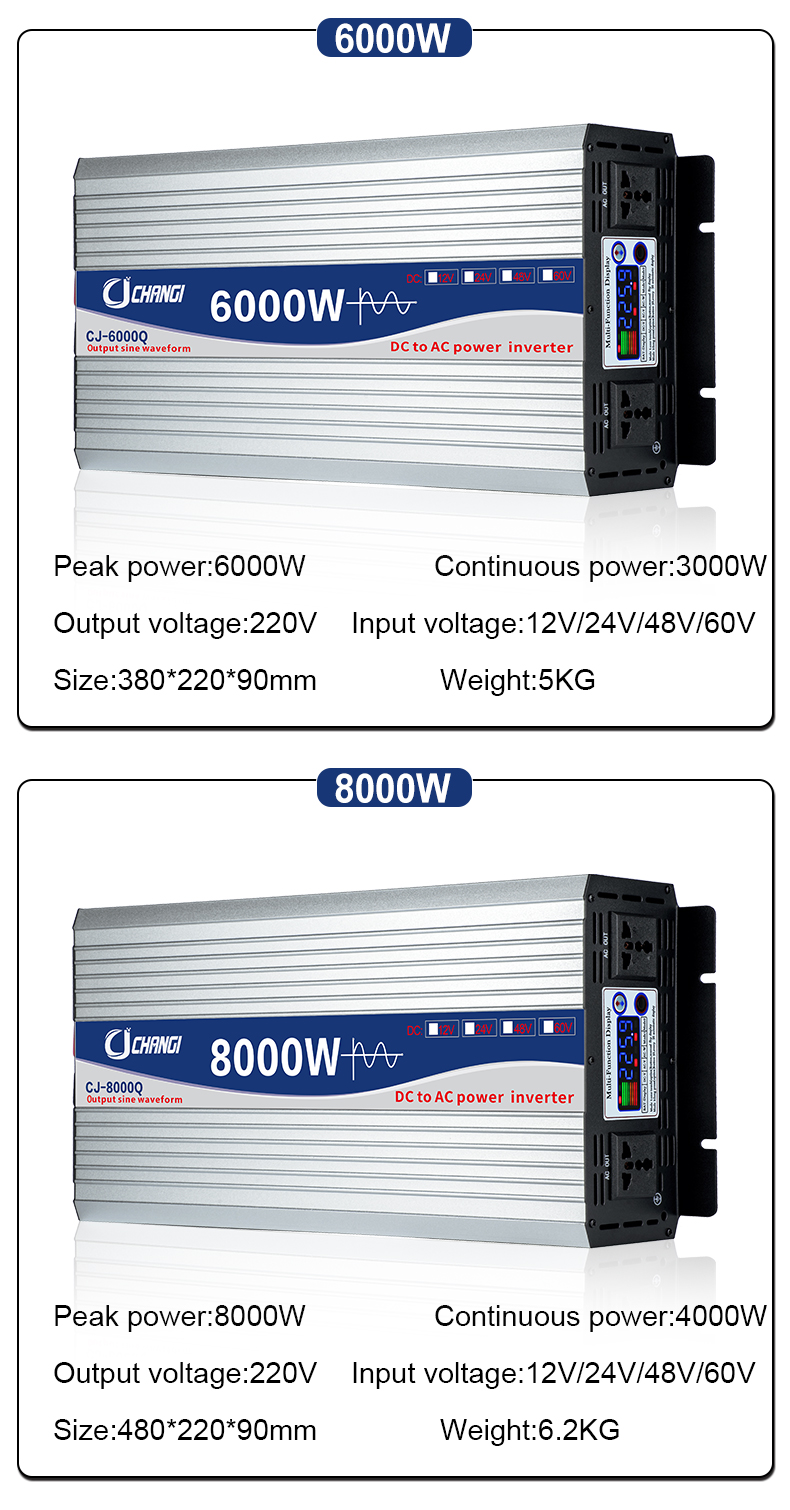 Pure Sine Wave 1600 Watt 0.5kw Inverter Inversor Dc 12 24 Volt To Ac ...